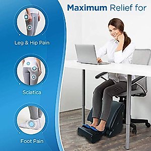 VUE Adjustable Footrest, Upgrade Ergonomic Footrest Max-Load 180LBS with 3 Functional Modes & Massage Office Foot Rest Under Desk for Home, Office, Car, Train