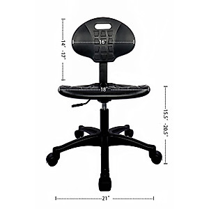 TAKE UR SEAT Ultimate All Purpose Stool, Heavy Duty, Built and Shipped Within 24 Hours, Desk Height 16-21", Great for Medical, Lab, Cleanroom, Spa, Salon, Office, Shop, Garage (Nylon)