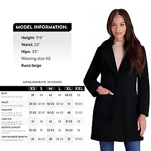 French Connection womens 3/4 Shearling Faux Fur Coat, Black, Large US