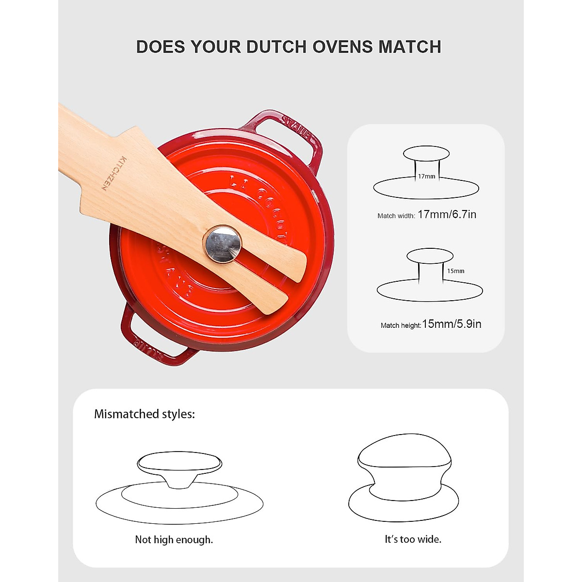 Dutch Oven Pot Lid Holder - Convenient Kitchen Accessory for Dutch Ovens and Cast Iron Skillets - Keep Your Lids Handy (an odd one)
