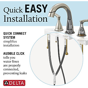 Delta Faucet Broadmoor Pull Down Bathroom Faucet Black, Bathroom Pull Out Faucet, Widespread Bathroom Faucet 3 Hole with Magnet Dock, Bathroom Sink Faucet, Matte Black 35765LF-BLPD