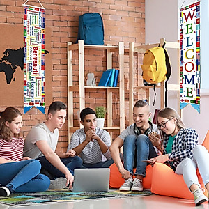 2 PCS Multicultural Decorations Banner International Welcome Flags Decorations 12x60 Inch Around The World Decorations Banners Sports Events Club Birthday School Classroom Party Supplies Decor