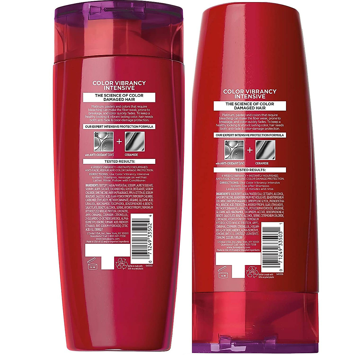 L'Oreal Paris Elvive Color Vibrancy Protecting Shampoo and Conditioner Set, 12.6 Ounce Each