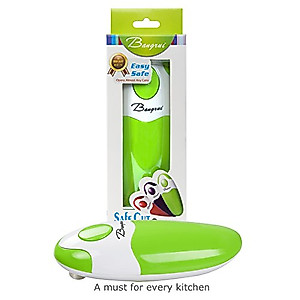 Kitchen Automatic Safety Cordless One Tin Touch Electric Can Opener& Bangrui Professional Electric Can Opener.One-touch switch .Smooth can edge.Being friendly to left-hander and arthritics!(Green)