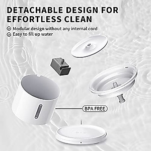 PETKIT EVERSWEET Solo 2 Wireless Pump Dog Cat Water Fountain,App Control,Ultra Quiet Dog Cat Water Fountain with Wireless Pump,3 Working Modes,Visualization Window, Cat Dog Water Dispenser-2L