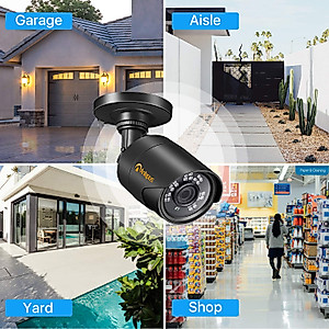 Anlapus 4 Pack HD 1080P 4-in-1 Analog/TVI/CVI/AHD Outdoor Indoor CCTV Security Cameras with 65ft Night Vision for 960H/720P/1080P DVR System