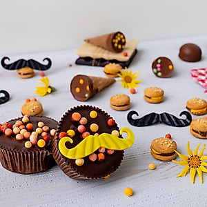 Doumeny 6Pcs Happy Father's Day Fondant Mold, I love Dad Silicon Mold Mustache Tie Baking Mold Bow Beard Chocolate Mold Necktie T-shirt Candy Mold Little Man Theme Biscuit Cake Mold for Birthday Decor