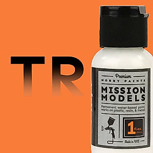 MISSION MODELS Transparent Orange Acrylic Paint 1oz MIOMMP171 Plastics Paint Acrylic