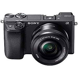 Sony Alpha a6400 Mirrorless Camera: Compact APS-C Interchangeable Lens Digital Camera - E Mount Compatible Cameras - ILCE-6400L/B (Renewed)