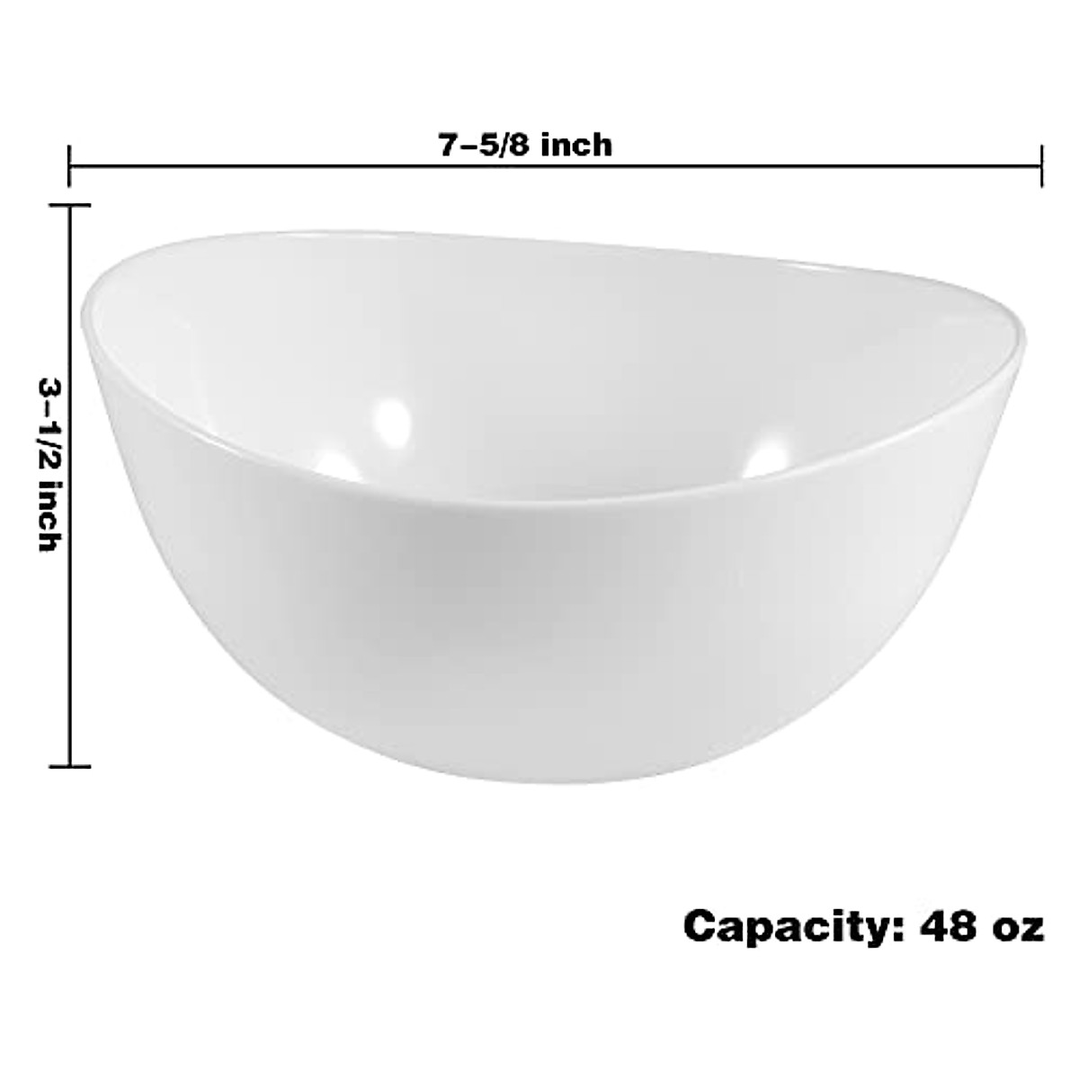 Tiawudi 10 Pack Large Salad Bowls, 48oz Plastic Serving Bowls for Salad, Ramen, Noodles, Soup, Oatmeal, Cereal, Snack, Popcorn, Kitchen Bowls, Microwave Safe