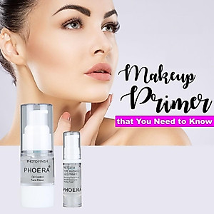 PHOERA Primer,Pro Makeup Primer,Long Lasting Hydrating Smoothing Isolated Moisturizing Oil Free Effect Make Up Base Matte Face Foundation Primer(18ML)