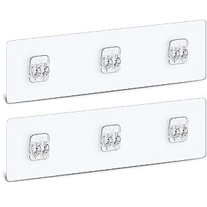 ENIBOE 2 Pack Shower Caddy Adhesive Replacement Stickers Nail Free Strong Sticker Hook Strip No-trace Transparent Adhesive Pad for Soap Holder, Bath Toilet Kitchen Organizer Shelf Accessories