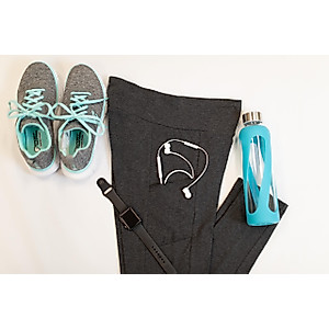 No nonsense Women’s Leggings with Pockets, High Waisted Soft Cotton Leggings, Black, Large