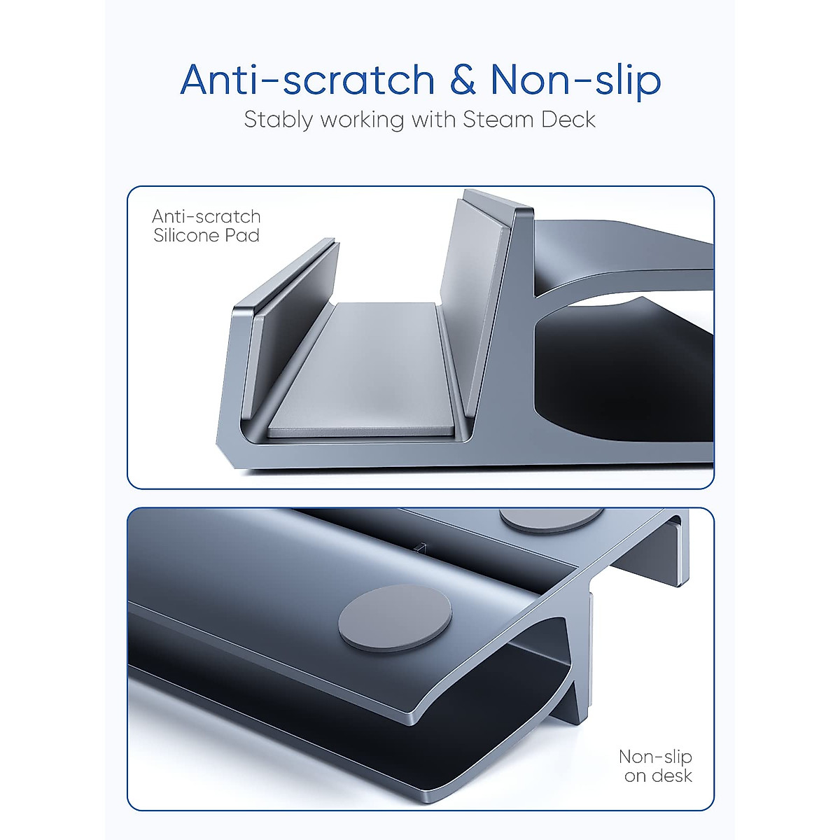 dockteck Steam Deck Stand Base, Steam Deck Holder Base with Anti-Slip Silicone Pad, Steam Deck Base, Accessories for Steam Deck/Switch/iPad/Phone