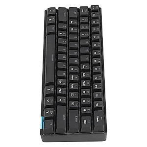 Kafuty-1 STK61 PBT Wireless Gaming Keyboard, 61 Keys LED Backlight Rechargeable Mechanical Keyboard, USB C Bluetooth Keyboard, for Win 2000/XP/VISTA/7/8/10/Linux/OS X(Black Tea Shaft)