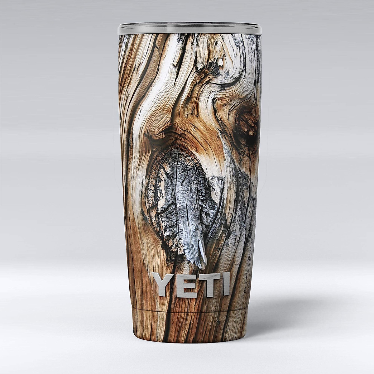 Design Skinz Raw Aged Knobby Wood - Skin Decal Vinyl Wrap Kit Compatible with The Yeti Rambler Cooler Tumbler Cups