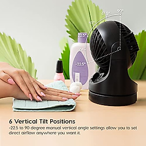 IRIS USA WOOZOO Fan, Small Oscillating Desk Fan, Table Air Circulator, 3 Speeds, 32ft Max Air Distance, Mini Fan 8 Inches, 112° Adjustable Tilt, 27.5 db Low Noise, Pink