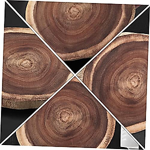 BESTonZON 2 Pcs Wooden Chopping Board Cutting Board Round Cutting Board Charcuterie Cheese Wood Cutting Board Fruit Cutting Board Kitchen Cutting Board Fruit Choppinng Mat Kitchen Board Log