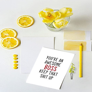 Comting Cheeky Boss' Day Card, Birthday Day Card for Boss, Mature Greeting Card for Manager, You're Awesome