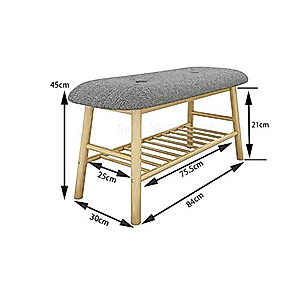 TAZSJG Solid Wood Simple Modern Door wear Shoes Bench Fabric Sofa Stool Home Stool Footstool Shoe Cabinet