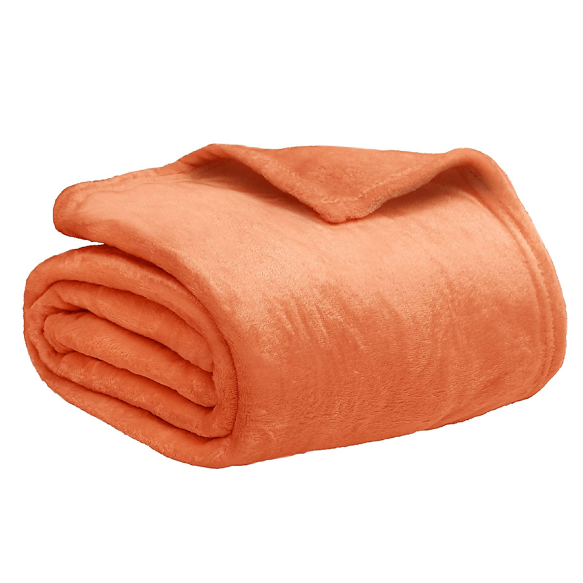 PAVILIA Orange Fleece Throw Blanket for Couch, Coral Peach Soft Fuzzy Fall Flannel Throw for Sofa, Luxury Plush Microfiber Bed Blanket, Cozy Home Halloween Velvet Gift Blanket, 50x60