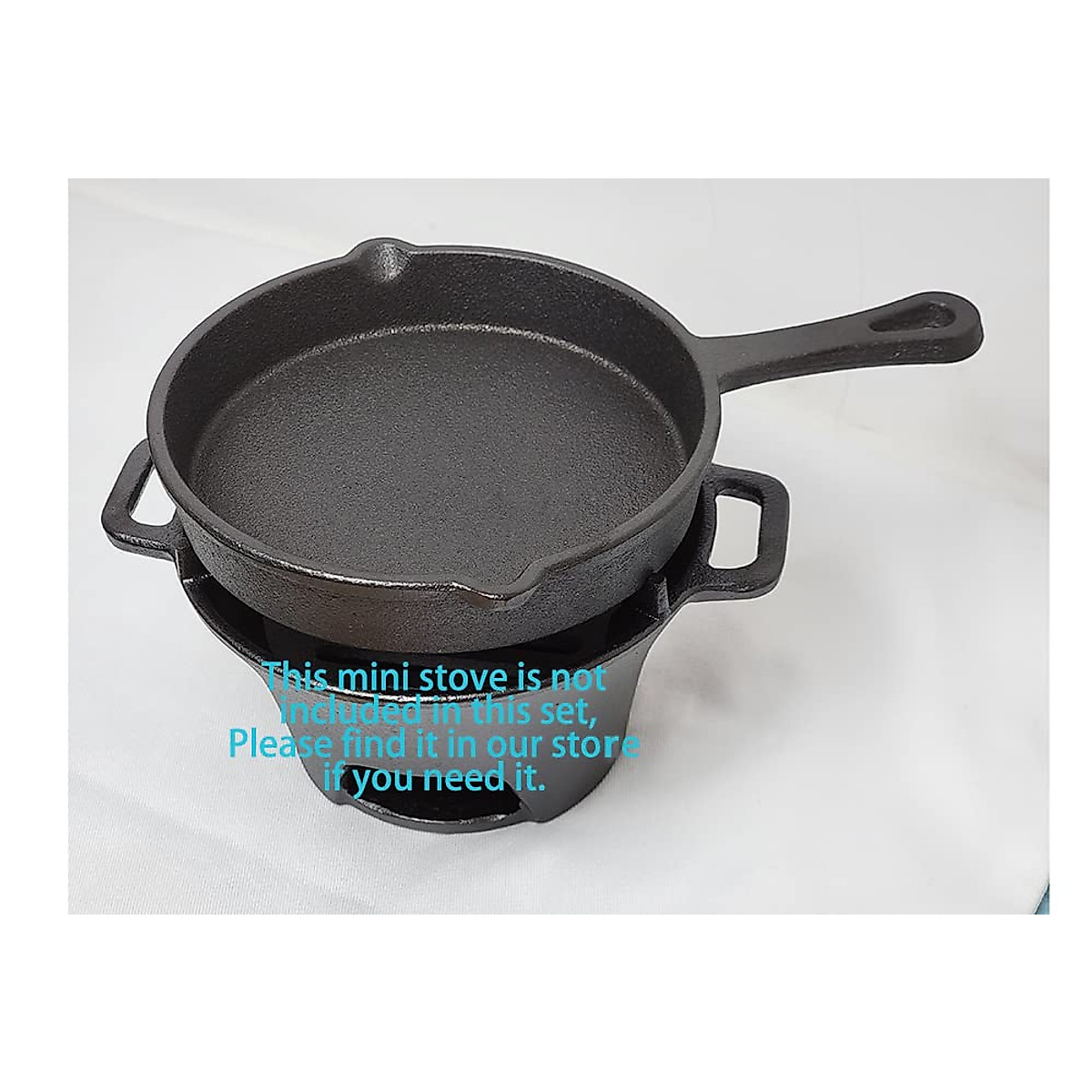 HAWOK Cast Iron DIA.5.3 inch Mini Skillet Mini Round Pan Black cast iron server