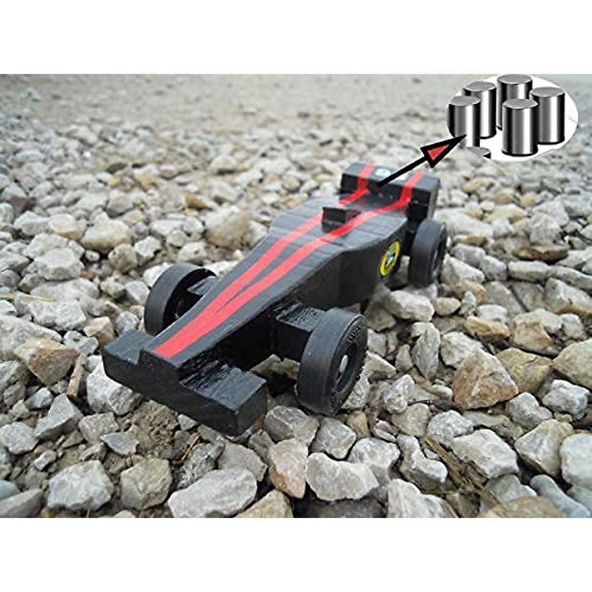 3.25 Ounce Cylindrical Tungsten Weights Steel Weights for Pinewood Derby Cars, 4 Different Sizes of Cylinders with Case to Speed Up Your Car