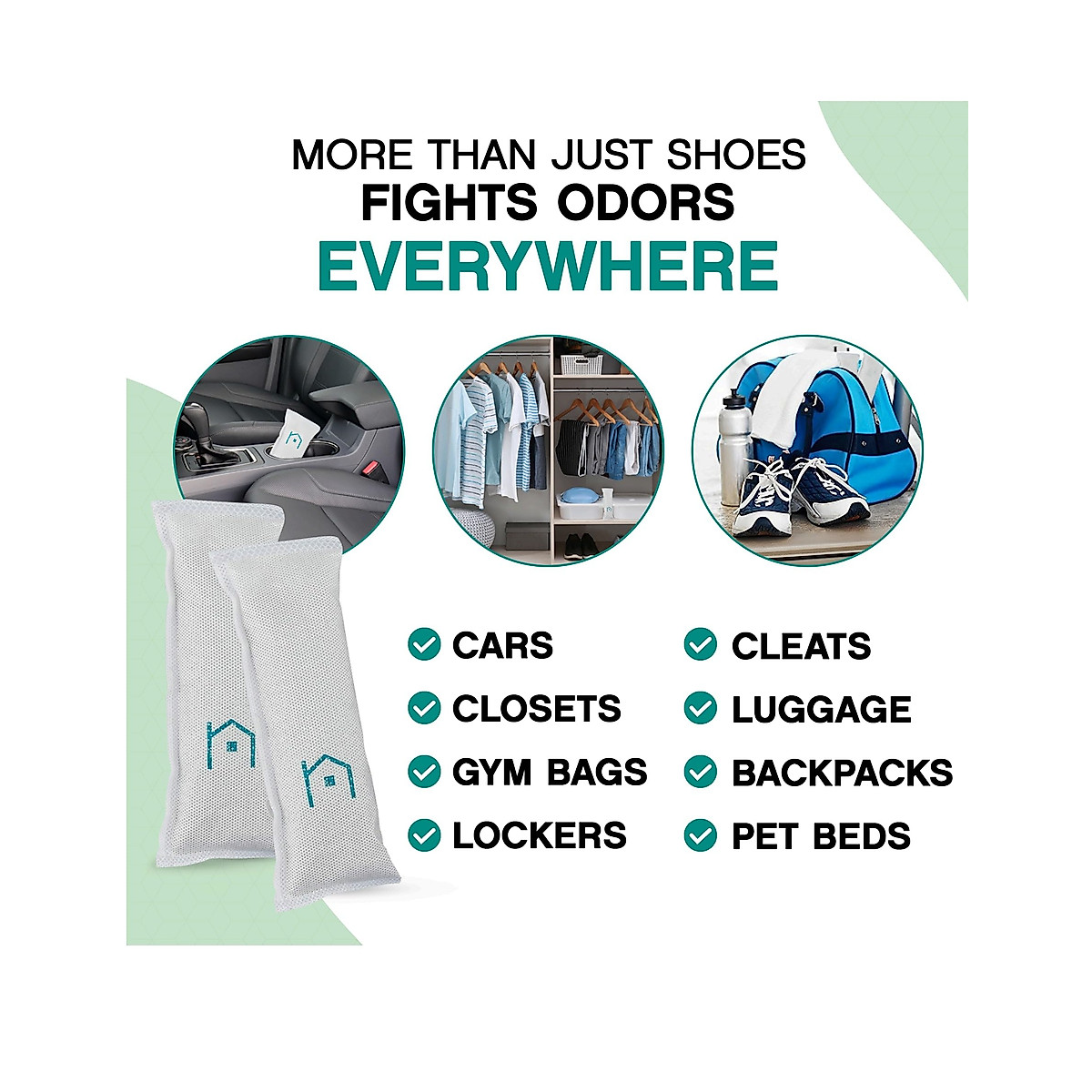 Fresh Nest Shoe Deodorizer (2-Pack) - Odor Eliminator, Freshener for Sneakers, Gym Bags, and Lockers