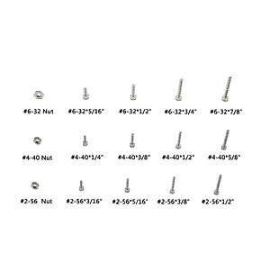 HVAZI #2-56#4-40#6-32 UNC Stainless Steel Socket Head Cap Screws Nuts Assortment Kit (#2-56#4-40#6-32UNC)