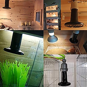 Lucky Farm Reptile Heating Lamp Bulb 2pcs Amphibian Ceramic Infrared Heat Lamp Emitter with no Light for Brooder Chicken Coop ,Hedgehog, Iguana Lizard Bearded Dragon Turtle Snake(Black, 100W)
