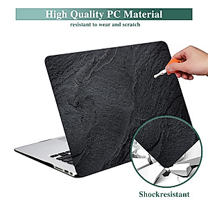 Funut Compatible with MacBook Air 13 inch Case 2021 2020 2019 2018 Release M1 A2337/A2179/A1932, MacBook Air 2020 Case, Plastic Hard Shell Case & Keyboard Cover for Mac Air 13.3 inch, Black Marble