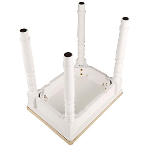 URFORESTIC Vanity Stool, Modern Makeup Dressing Stool with Concave Seat Surface,Capacity 300lb, Easy Assembly (White)