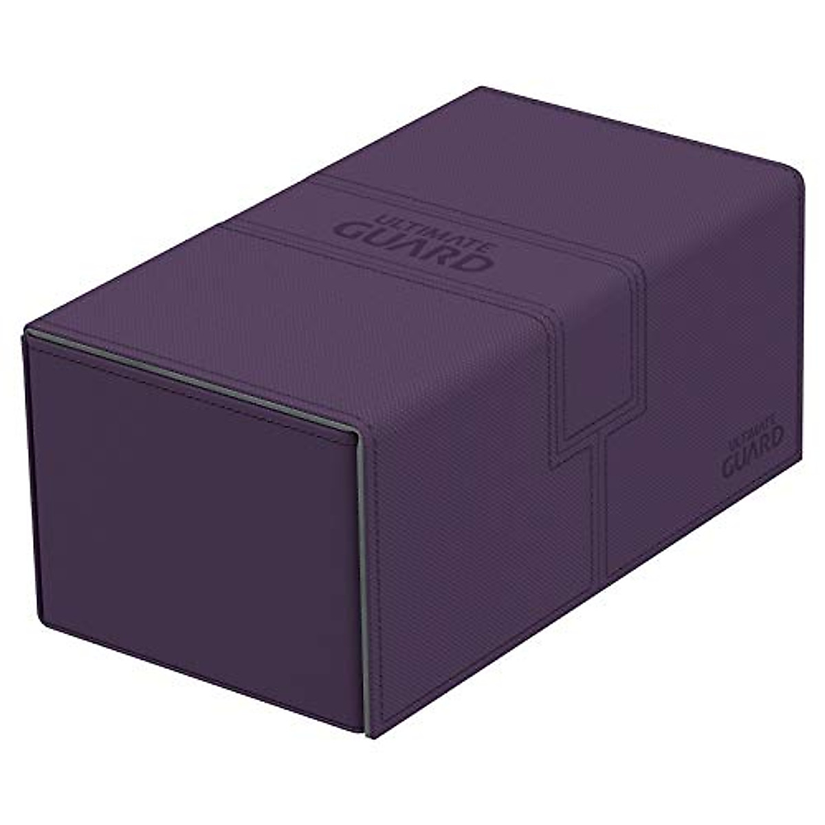 Ultimate Guard Flip 'n' Tray 200+, Deck Case for 200 Double-Sleeved TCG Cards + Dice Tray, Purple/Grey, Magnetic Closure & Microfiber Inner Lining