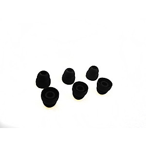 3 Pairs Black Double Flange Silicone Earbuds EarTips 5mm Connector for Beats by dre Powerbeats 2 Wireless Sennheiser IE6 IE7 IE8 Earphones