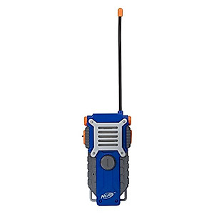 Sakar Nerf Walkie Talkie for Kids Fun at The Touch of A Button, Set of 2, 1000' Range, Rugged Pair Battery Powered Gray Blue & Orange