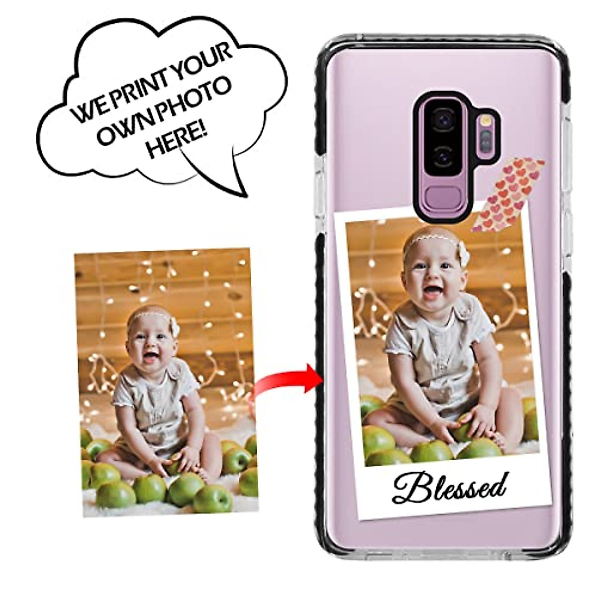SuSuTiFy Personalized Custom Photo Phone Case for Samsung Galaxy S9 Plus Design Your Own Customized Picture Anti-Scratch Shockproof Soft TPU Protective Phone Cover