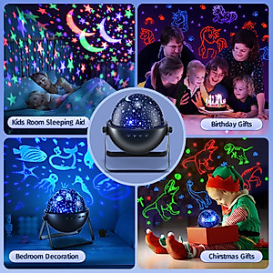 Star Lights for Bedroom,15 White Noise Sound Machine Baby Night Light Projector,Bluetooth Music USB Kids Night Light, Remote Timer Dinosaur Night Light for Kids Room Christmas Gifts for Baby Boy Girls