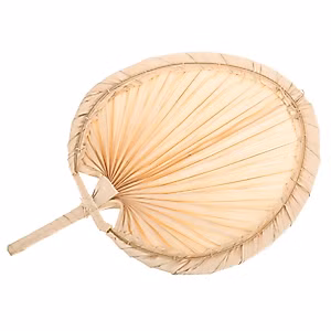 Outanaya Manual Handmade Fan Lightweight Palm Leaf Summer Accessory Handheld Old Fashioned Straw Fan for Wedding