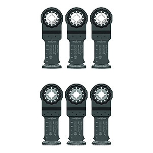 Bosch Starlock Carbide Oscillating Tool Blades for Cutting Wood with Nails, Plastic, 3-Pack and Multitool Blades for Hard Wood, Laminate, 3-Pack, Bundle (6 Pieces)