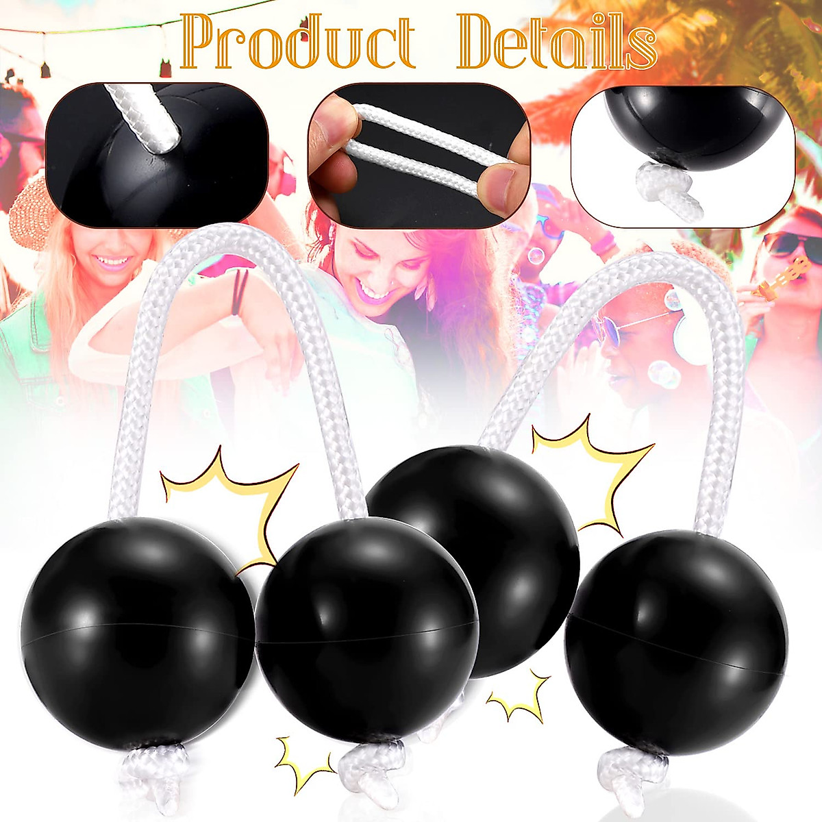 Facmogu 2PCS Aslatua Authentic Rhythm African Shaker, Aslatuas Rhythmic Ball for Lovers Beginners, Hand Shaker Balls from West Africa for Party Stage Performance Concert - Black