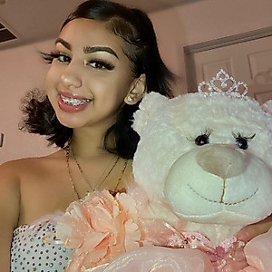 KINNEX 20" Quince Anos Teddy Bear in Lavender Dress - Collectible Last Doll Centerpiece (B16831-5)