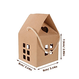 House Shaped Paper Candy Box: 15pcs Paper Boxes Kraft Paper Package Box Christmas Packing Box for Wedding Xmas Party Favor Holder