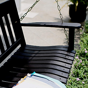 Cambridge Casual Solid Wood Bentley Porch Swing, Black