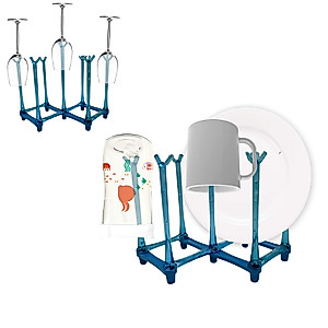 Retractable Cup Drying Rack Drinking Glass Holder Bottle Drying Holder Sports Bottle Drainer Stand Plastic Bag Dryer and Mug Tree Cup Stand Tray Holder for Kitchen,Office (Random Color)