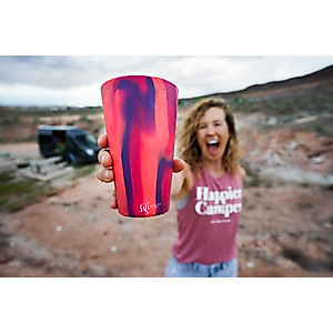 Silipint 2-Pack, Hippie Hops - Silicone Cup Drinkware, BPA-Free, Unbreakable, Microwave Safe, Shatter-Proof - for Any Drink Use, Traveling, Camping, Hiking, Hanging Out, Small or Large Parties