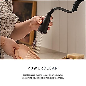 Moen 7295SRS Brantford One-Handle Pullout Kitchen Faucet Featuring Power Clean and Reflex, Spot Resist Stainless