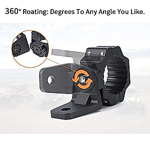 UTV Whip Mount, 2 pcs UTV Light Flag Mounts - Solid Heavy Duty Whip Light Mounting Bracket for Off-Road, Aluminium Alloy - 360° Rotating Flag Hole - Fits Perfect on 1.75" to 2" Roll Cage of UTV SXS