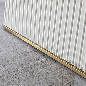 Montary 71” Modern Rectangle Dining Table for 6-8 Seat, White Marble Dining Table with Sintered Stone Tabletop and Horseshoe-Shape Design Carbon Steel Leather Base (Only Table)