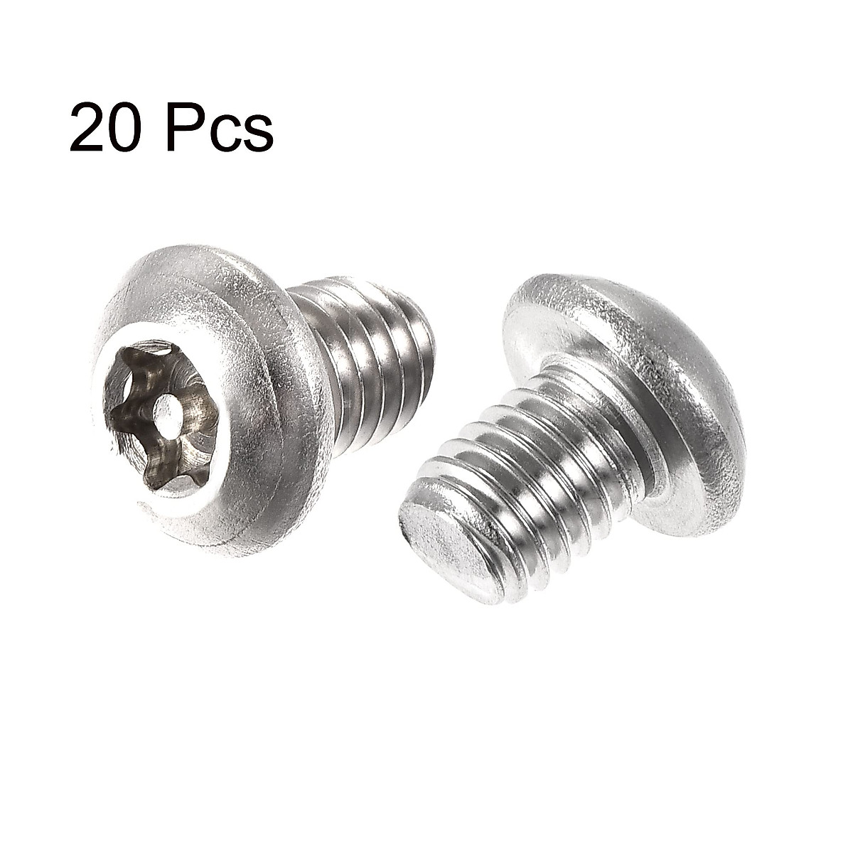 uxcell M8x10mm Torx Security Machine Screw, 20pcs Pan Head Screws Inside Column, with T40 L-Type Wrench, 304 Stainless Steel Fasteners Bolts