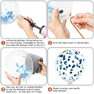 Haooryx 50Pcs Blue and Orange Graduation Balloons Kit Class of 2024 Graduation Party Decoration 12 Inches Congrats Grad Confetti Latex Balloon Decor Supplies for School Prom Graduate Celebration